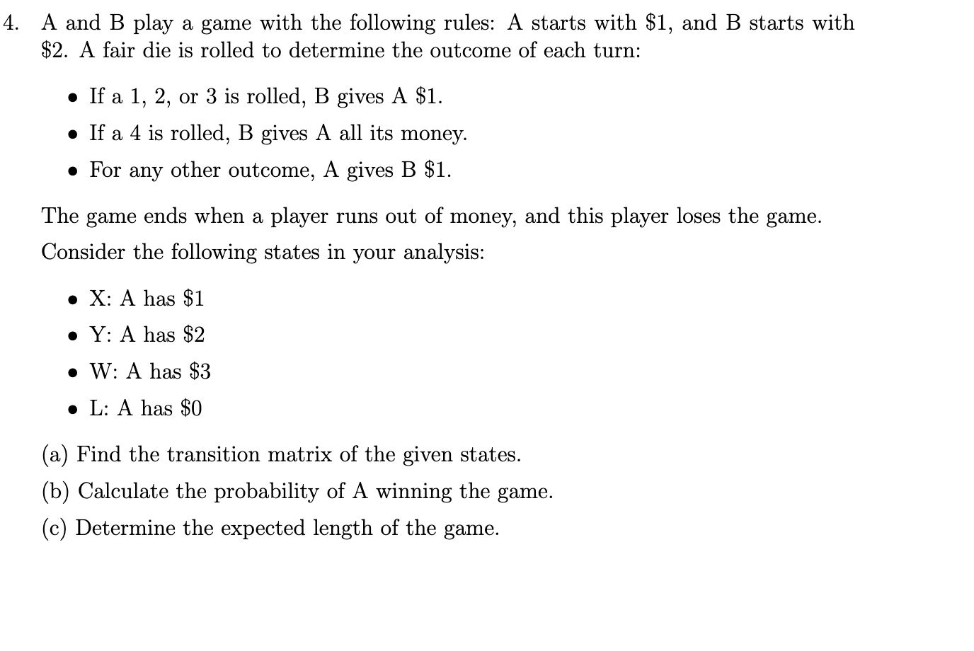 Solved A and B play a game with the following rules: A | Chegg.com