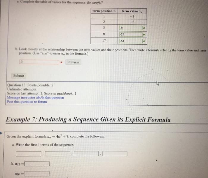 Solved Example 3: Sequence Notation with Generic Term | Chegg.com