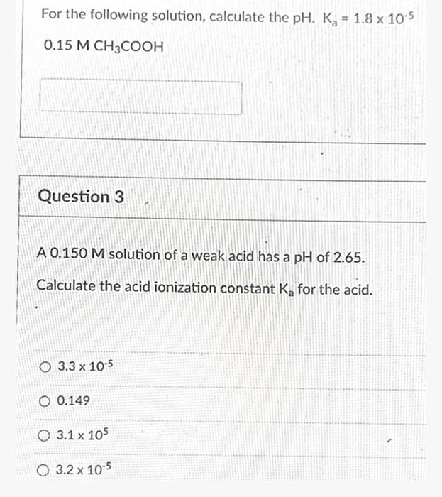 Solved For the following solution, calculate the | Chegg.com