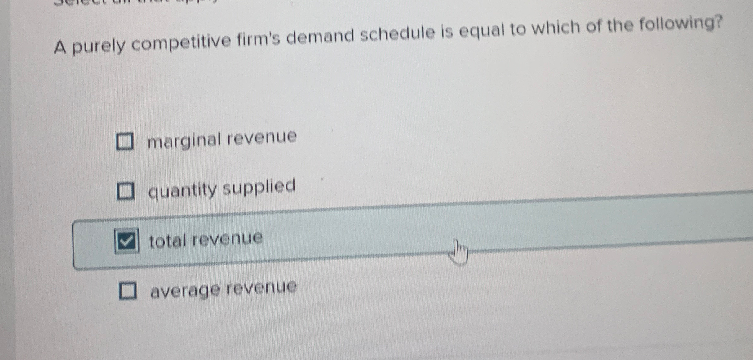 Solved A purely competitive firm's demand schedule is equal | Chegg.com