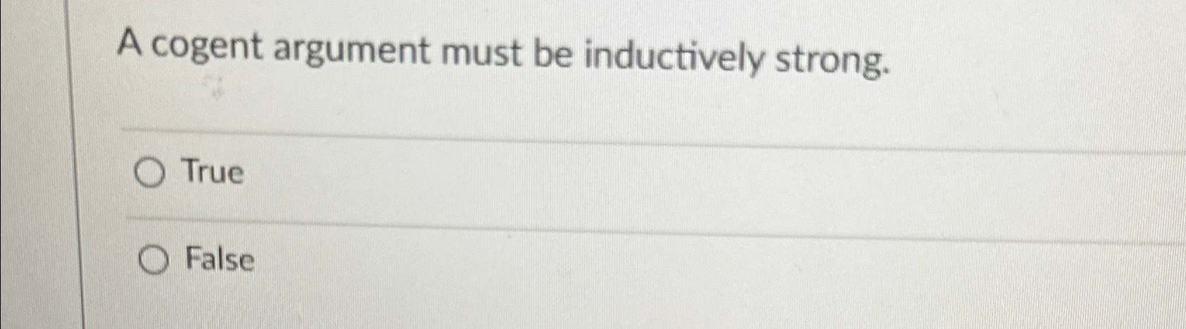 Solved A cogent argument must be inductively | Chegg.com