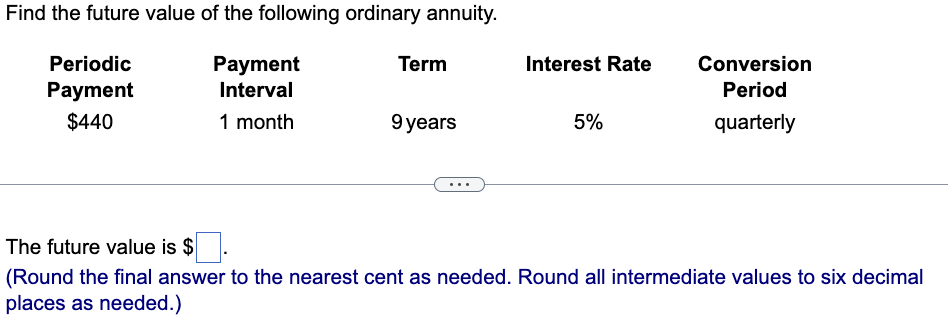 Solved Find the future value of the following ordinary | Chegg.com