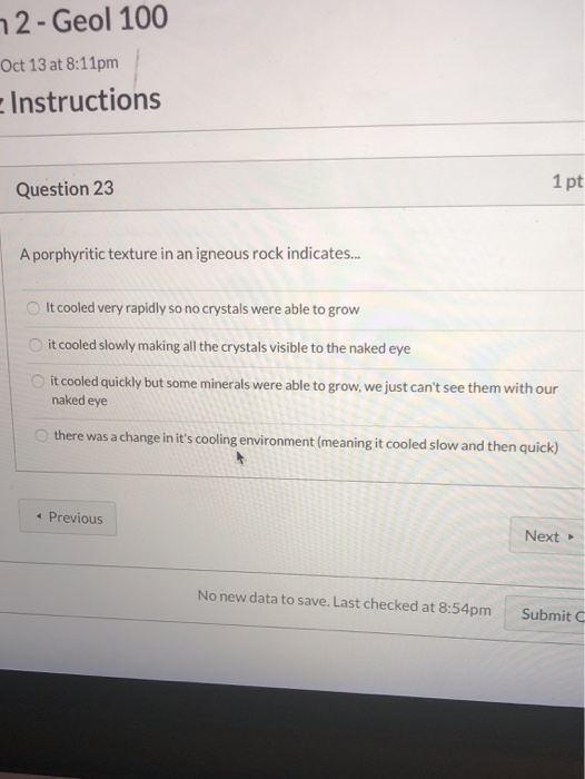 Solved 2- Geol 100 Oct 13 at 8:11pm - Instructions 1 pt | Chegg.com