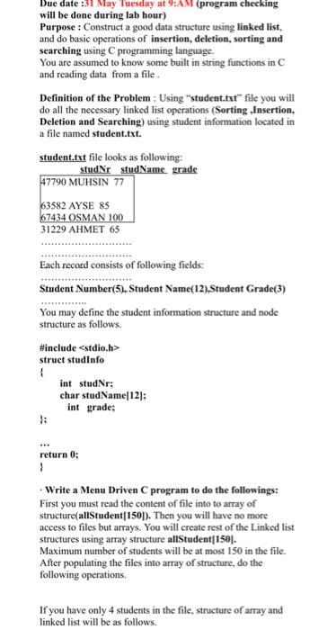 Solved Due date:31 May Tuesday at 9:AM (program checking | Chegg.com
