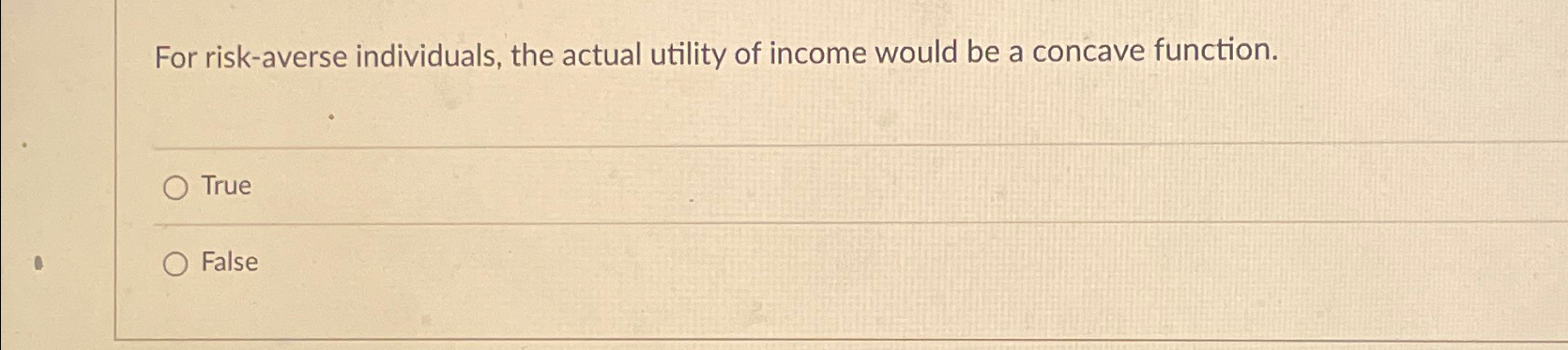 Solved For risk-averse individuals, the actual utility of | Chegg.com