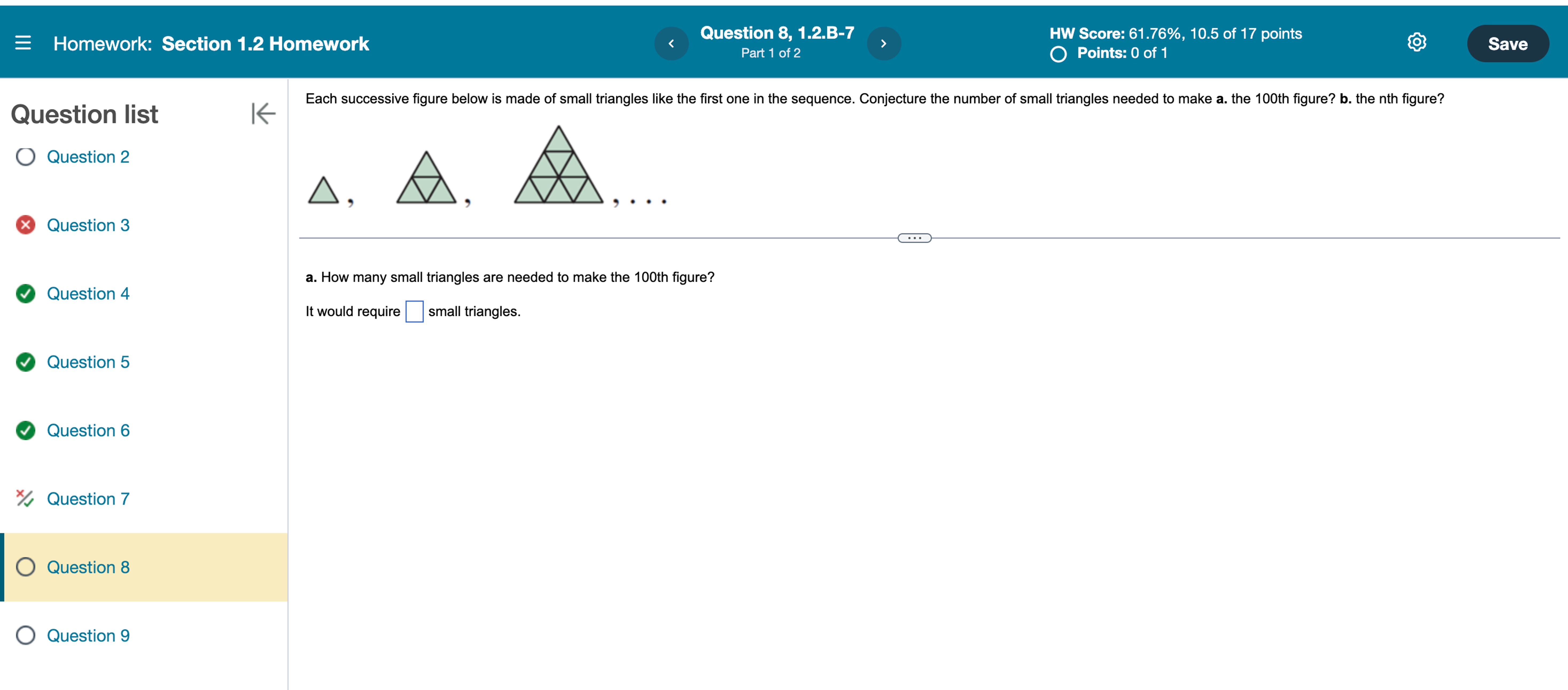 Each successive figure below is made of small | Chegg.com