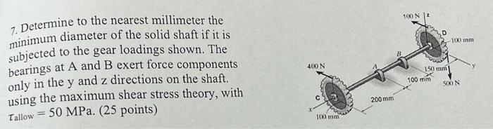 Solved 7. Determine to the nearest millimeter the minimum | Chegg.com