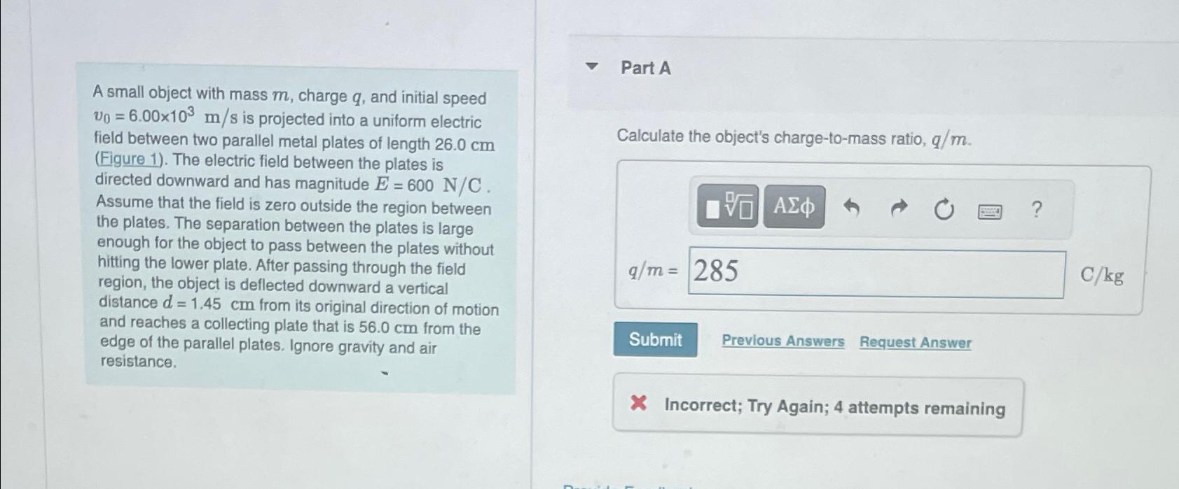 A small object with mass m, ﻿charge q, ﻿and initial | Chegg.com