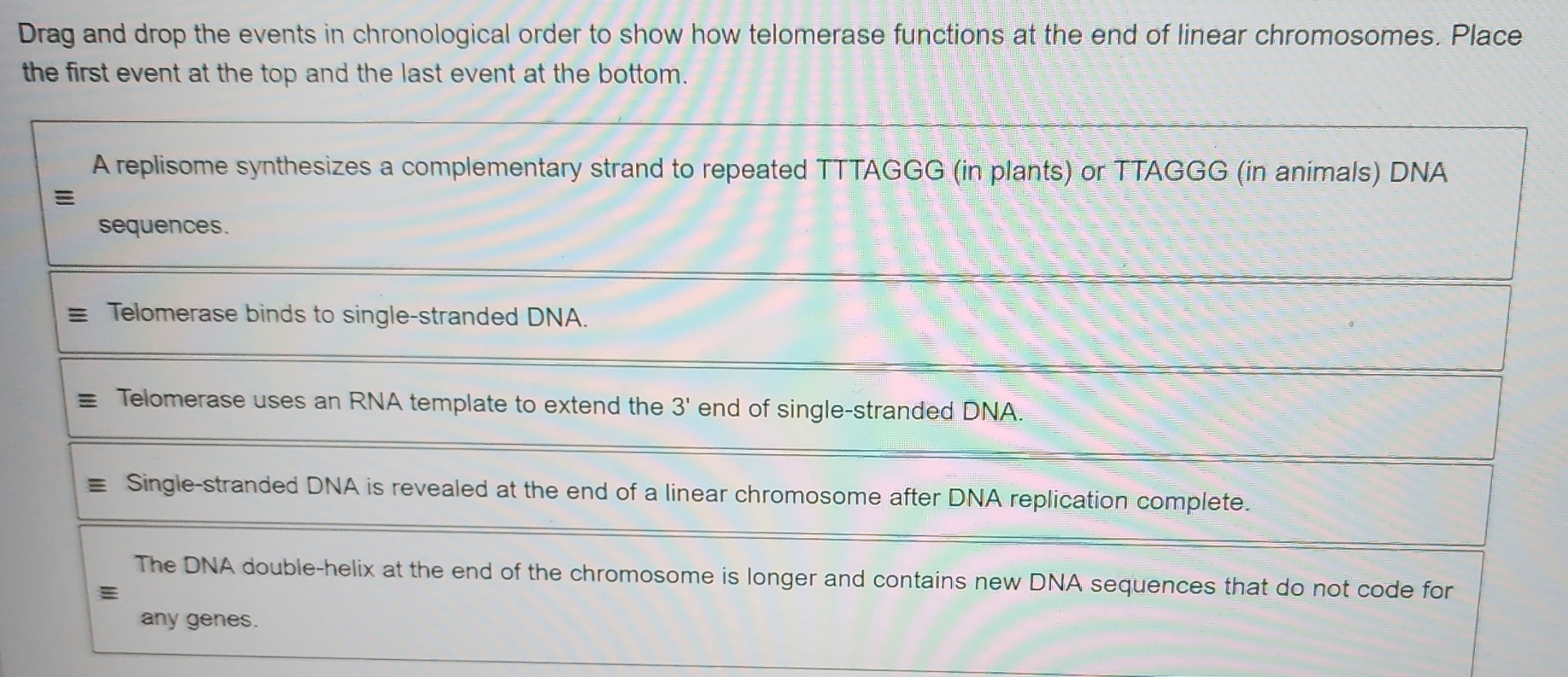 Solved Drag and drop the events in chronological order to | Chegg.com