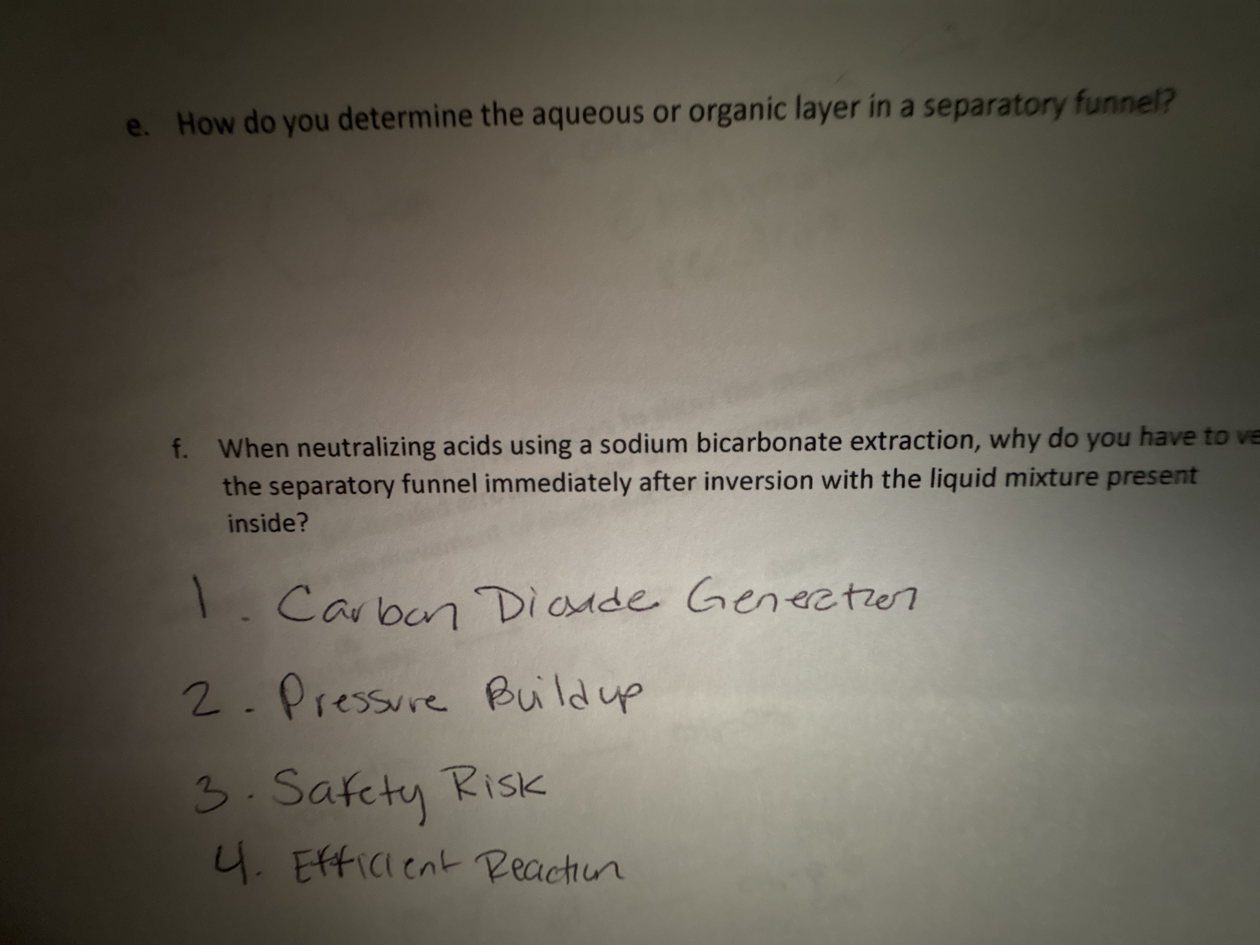 Solved e. ﻿How do you determine the aqueous or organic layer | Chegg.com