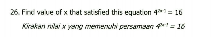 Solved Find value of x ﻿that satisfied this equation | Chegg.com