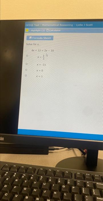 Solved Solve for x. 4x+12=2x−10x=31x=−11x=0x=1 | Chegg.com