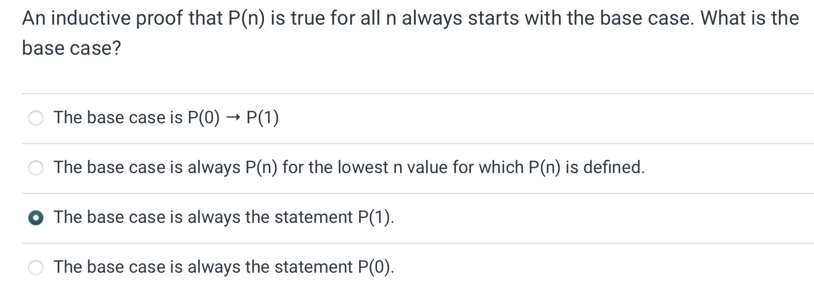Solved An inductive proof that P(n) ﻿is true for all n | Chegg.com