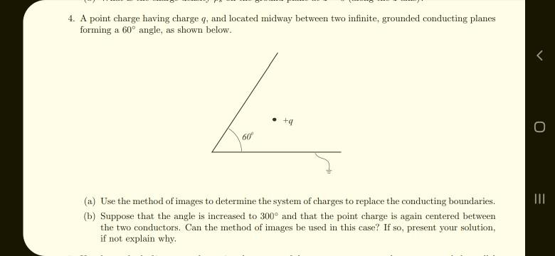 Solved 4. A point charge having charge q, and located midway | Chegg.com