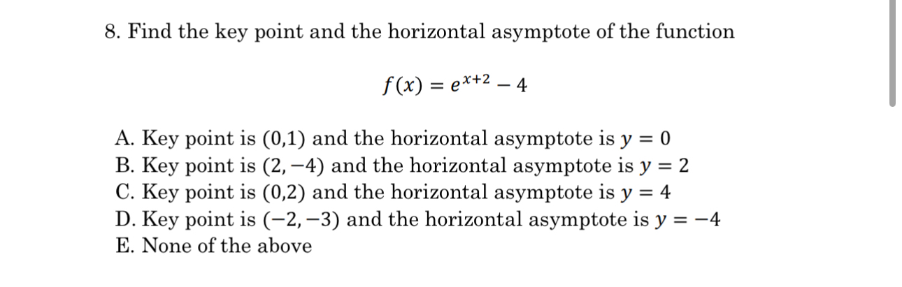 High Quality SOLUTION Find the key point and the horizontal asymptote of | Chegg.com