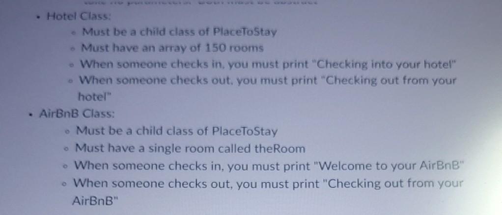 Solved Create the class structure for a room reservation | Chegg.com