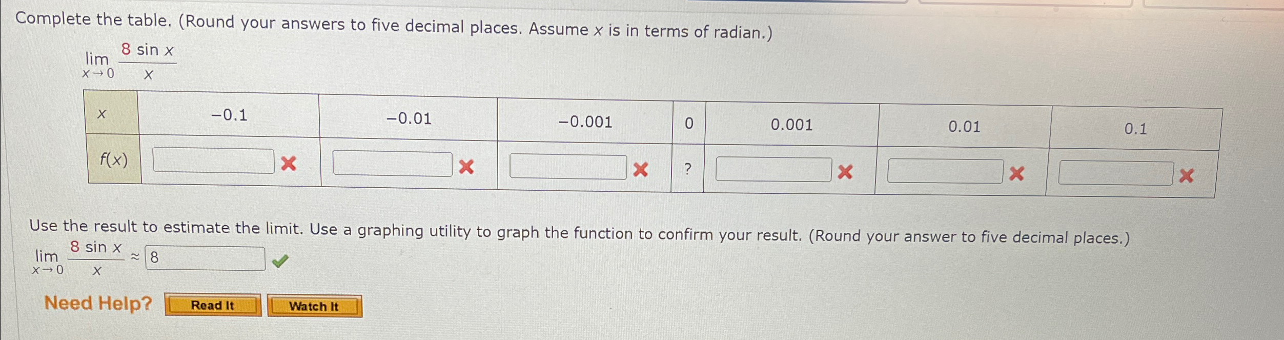 Solved Complete the table. (Round your answers to five | Chegg.com