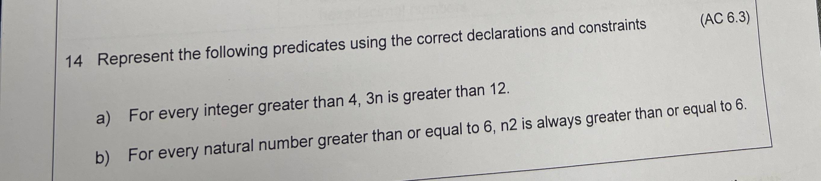 Solved 14 ﻿Represent the following predicates using the | Chegg.com
