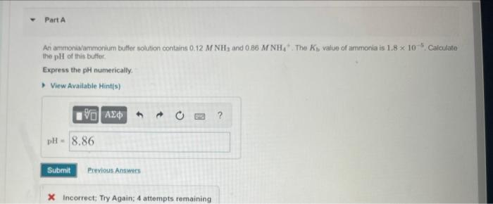 Solved A buffer consists of a weak acid or base, and the | Chegg.com
