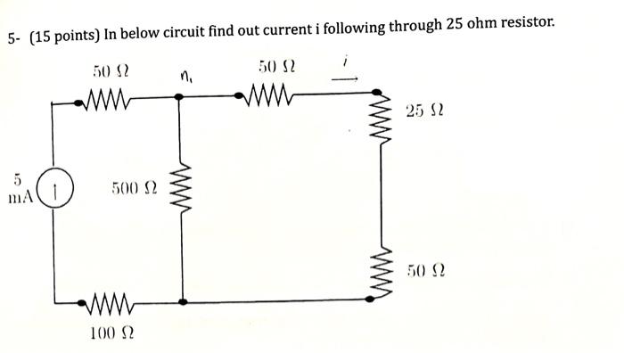 Solved 5- (15 points) In below circuit find out current i | Chegg.com