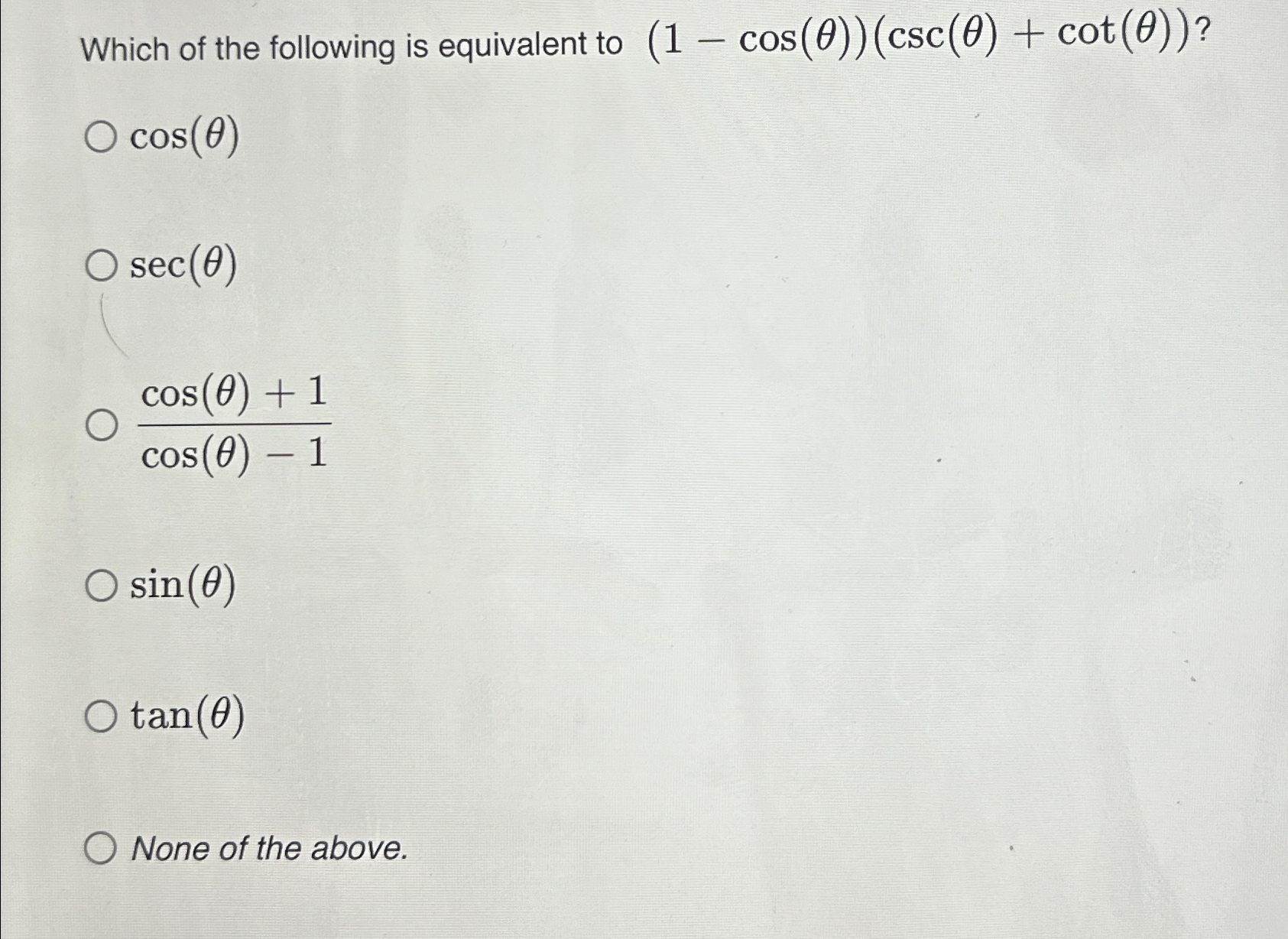Solved Which of the following is equivalent to | Chegg.com
