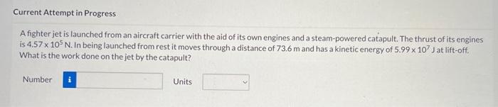 Solved A fighter jet is launched from an aircraft carrier | Chegg.com