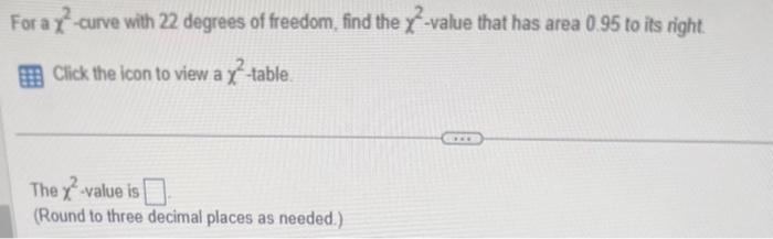 Solved For a x2-curve with 22 degrees of freedom, find the | Chegg.com