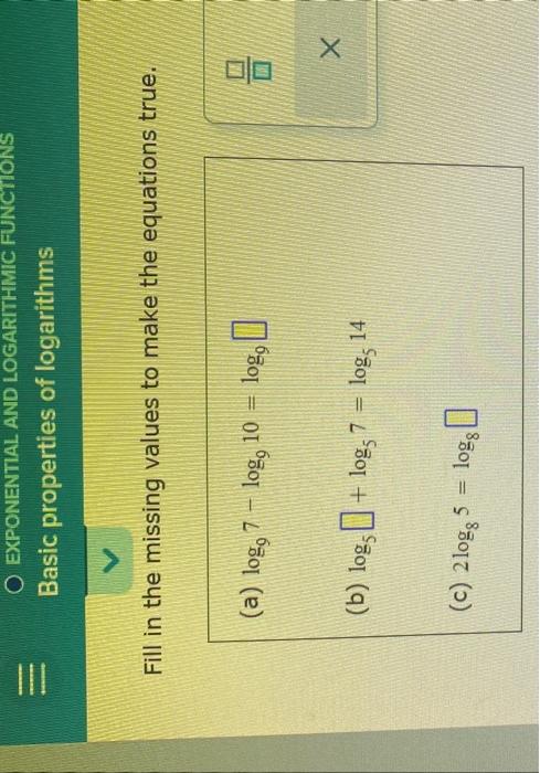 Solved Fill in the missing values to make the equations | Chegg.com