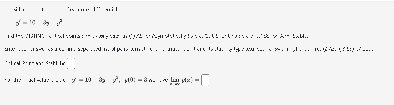 Solved Consider the autonomous first-order differential | Chegg.com