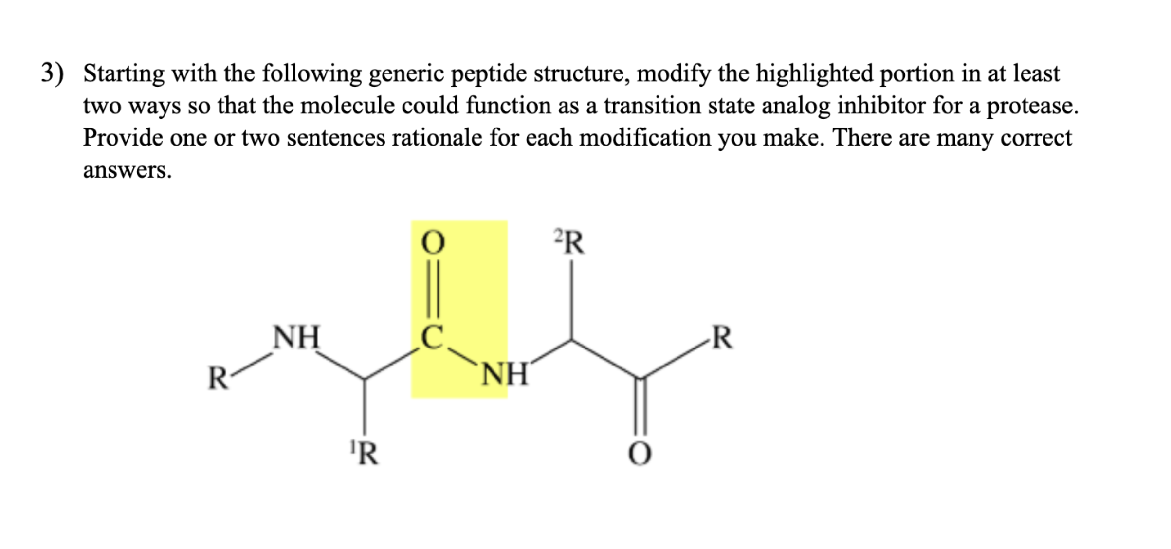 3) ﻿Starting with the following generic peptide | Chegg.com