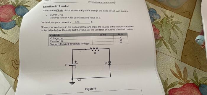 Solved DECAL CLONE Question 012 marks] Refer to the Diode | Chegg.com