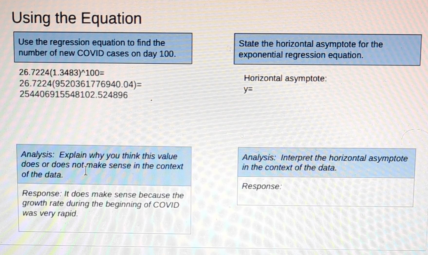 Solved Using the Equation Use the regression equation to | Chegg.com