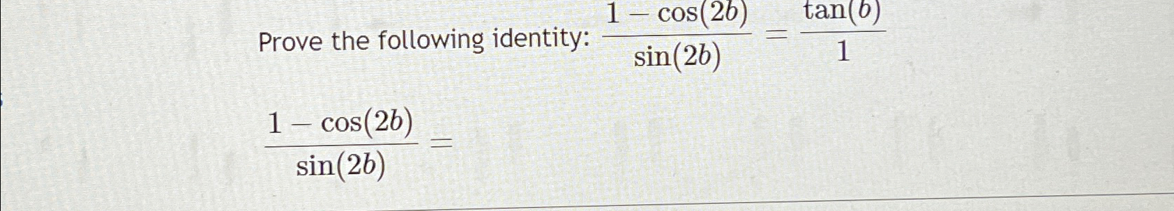 Solved Prove the following identity: | Chegg.com