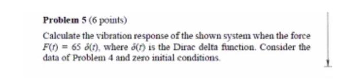 Solved Problem 5 (6 points) Calculate the vibration response | Chegg.com