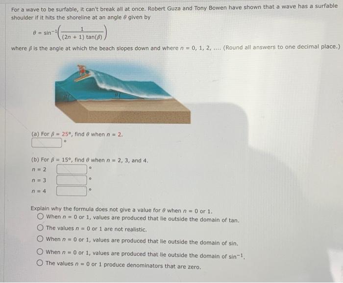 Solved For a wave to be surfable, it can't break all at | Chegg.com
