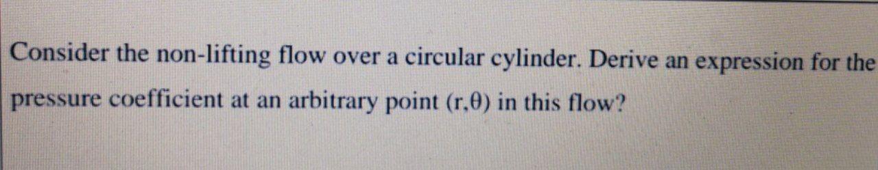 Solved Consider the non-lifting flow over a circular | Chegg.com
