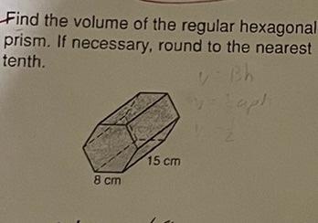 Solved Find the volume of the regular hexagonal prism. If | Chegg.com