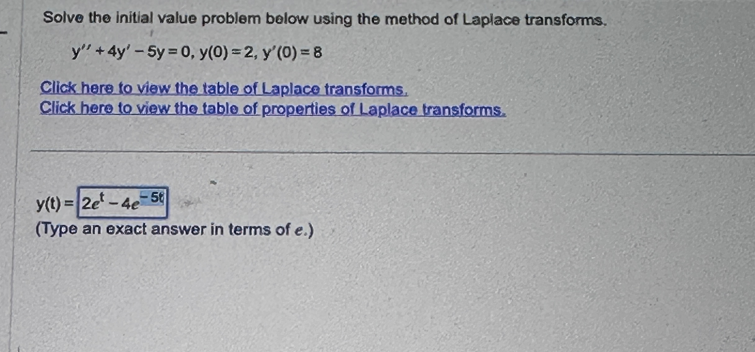 Solved Solve the initial value problem below using the | Chegg.com