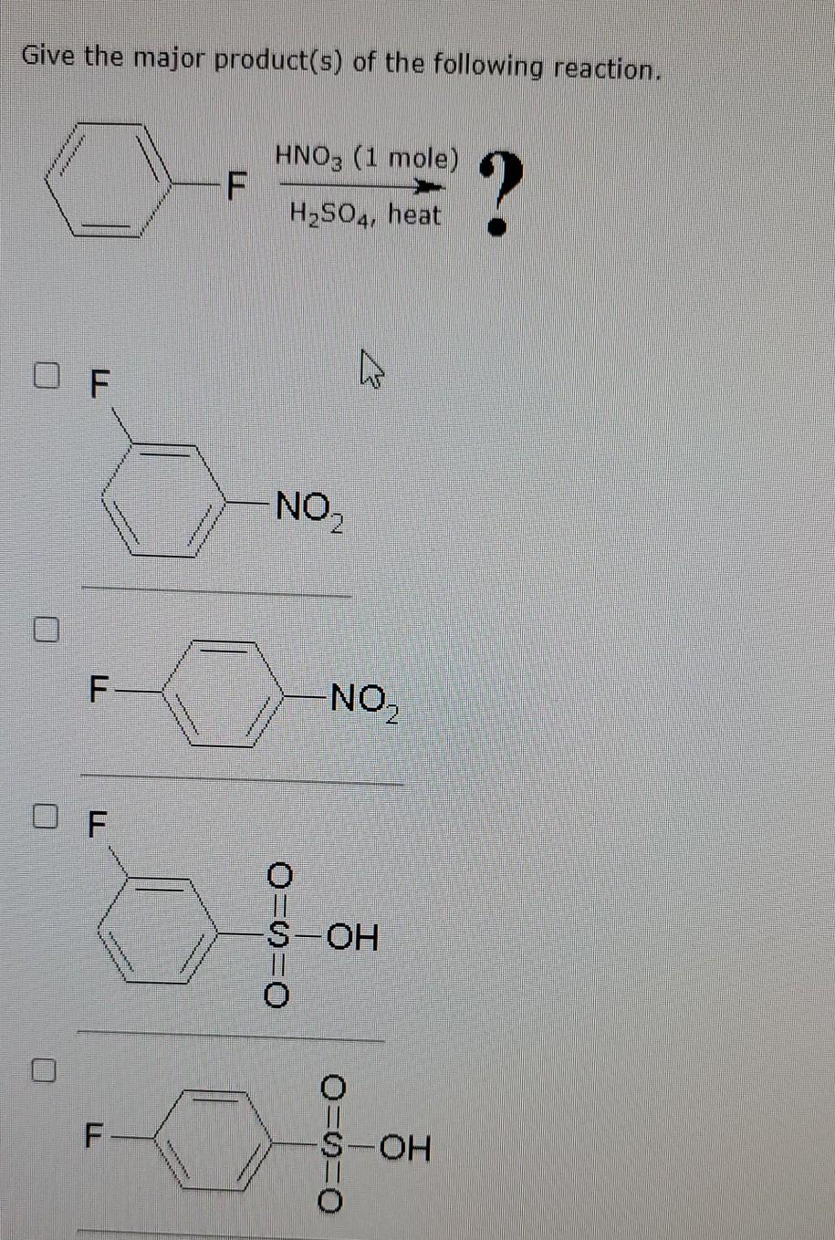 Solved Give the major product(s) of the following reaction. | Chegg.com