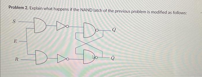 Solved Problem 1. Consider the following NAND Latch. Explain | Chegg.com