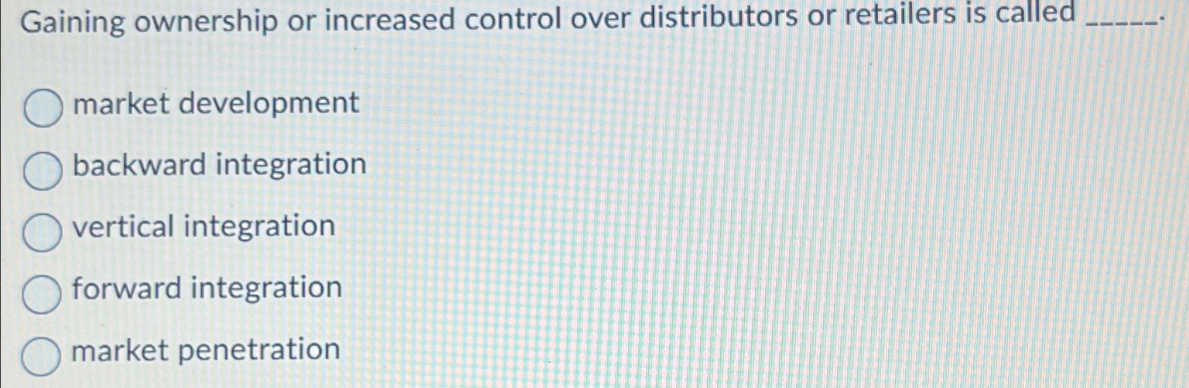 Solved Gaining ownership or increased control over | Chegg.com