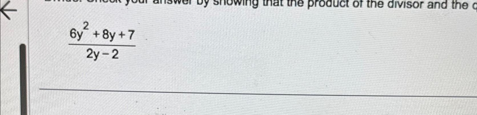 Solved 6y2+8y+72y-2 | Chegg.com