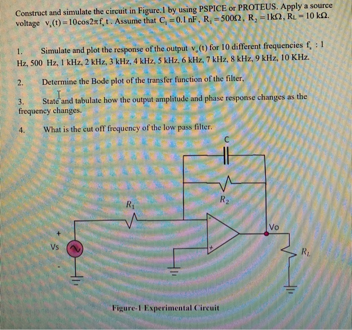 Solved Construct and simulate the circuit in Figure. 1 by | Chegg.com