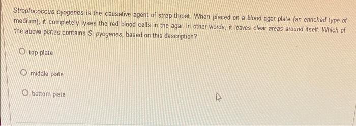 Solved Streptococcus pyogenes is the causative agent of | Chegg.com