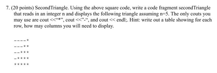 Solved 7 20 Points Secondtriangle Using The Above 