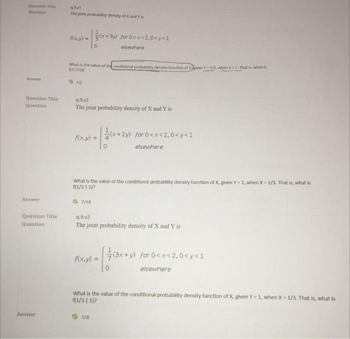 Solved q9.81 The joint probubety density of x and Y is | Chegg.com