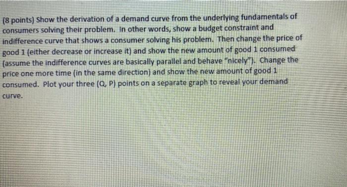 Solved (8 points) Show the derivation of a demand curve from | Chegg.com