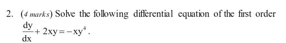 Solved 2. (4 marks) Solve the following differential | Chegg.com