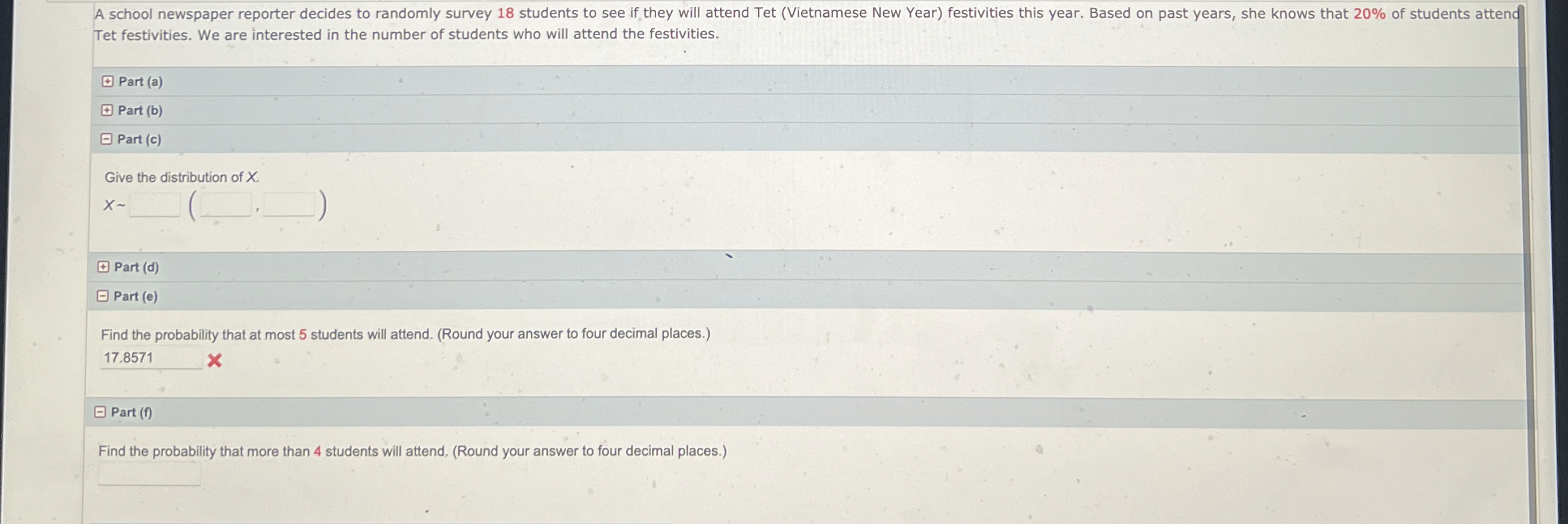 Solved Tet festivities. We are interested in the number of | Chegg.com