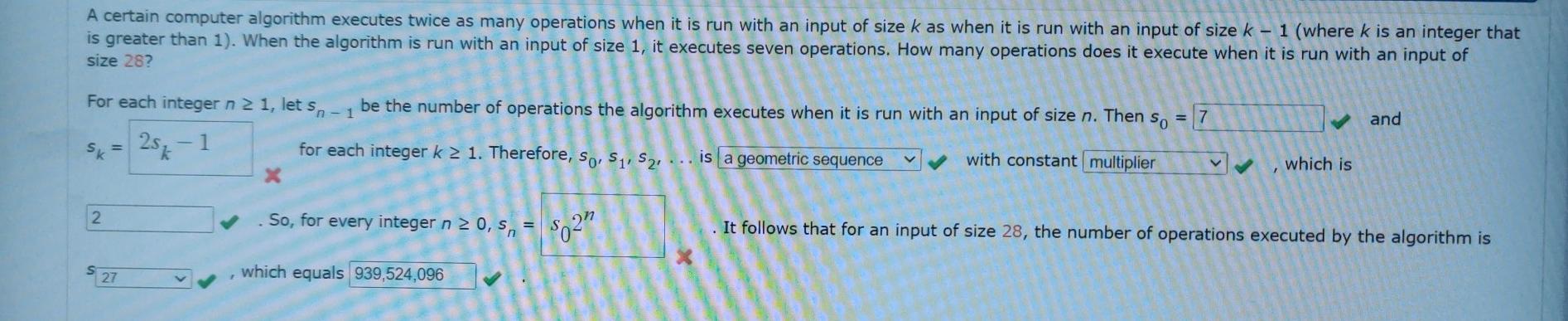 A certain computer algorithm executes twice as many | Chegg.com